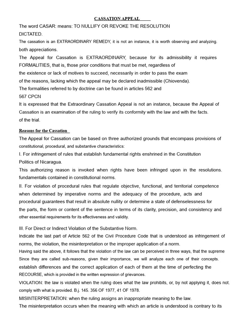 Understanding Cassation Appeal Process | PDF | Appeal | Judgment (Law)