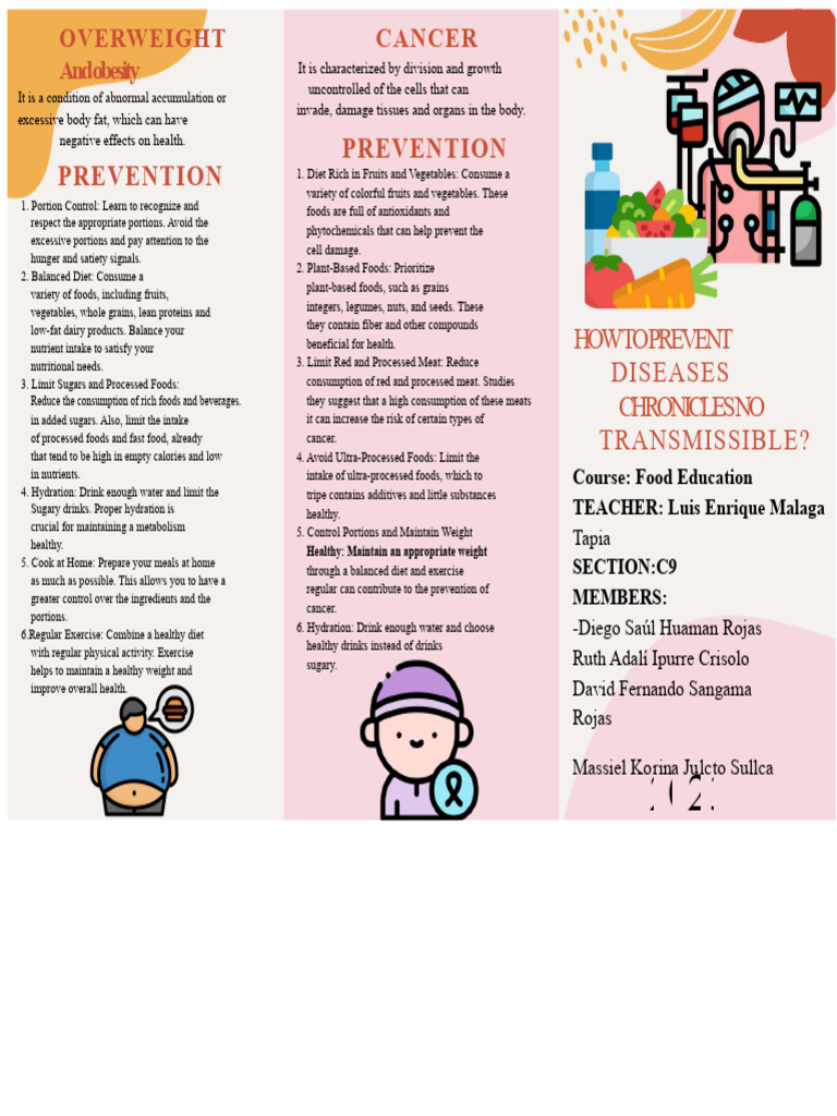 Triptych On How To Prevent Non-Communicable Chronic Diseases | PDF ...