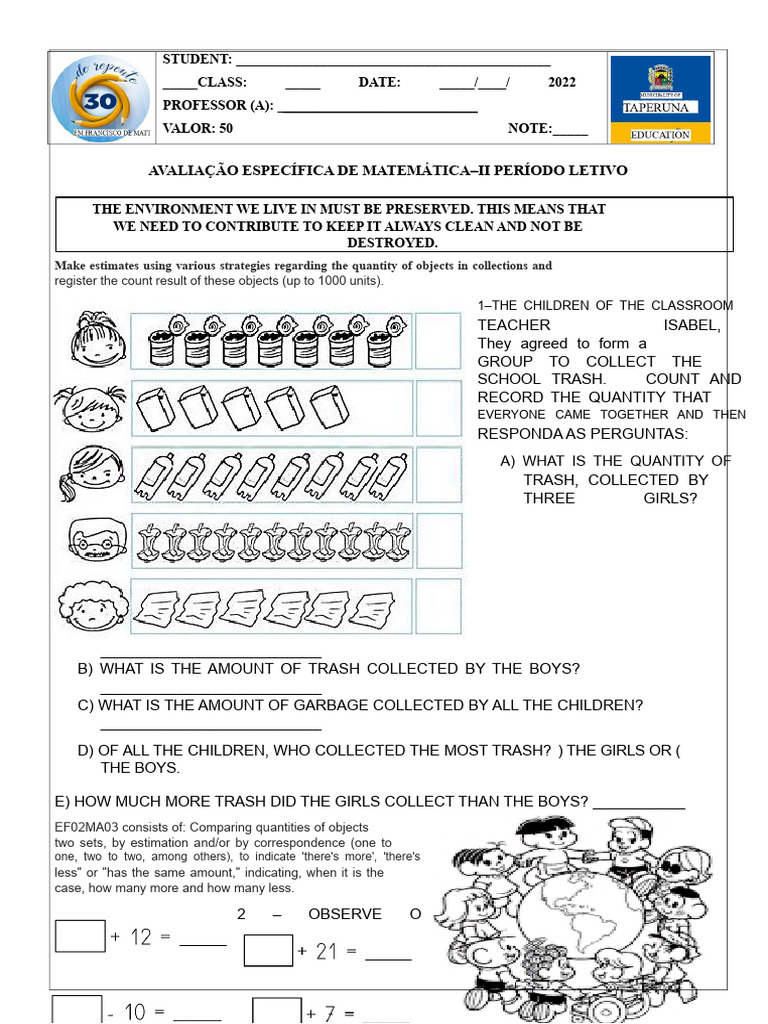 Mathematics Assessment II Period 2nd year | PDF | Shape | Quantity