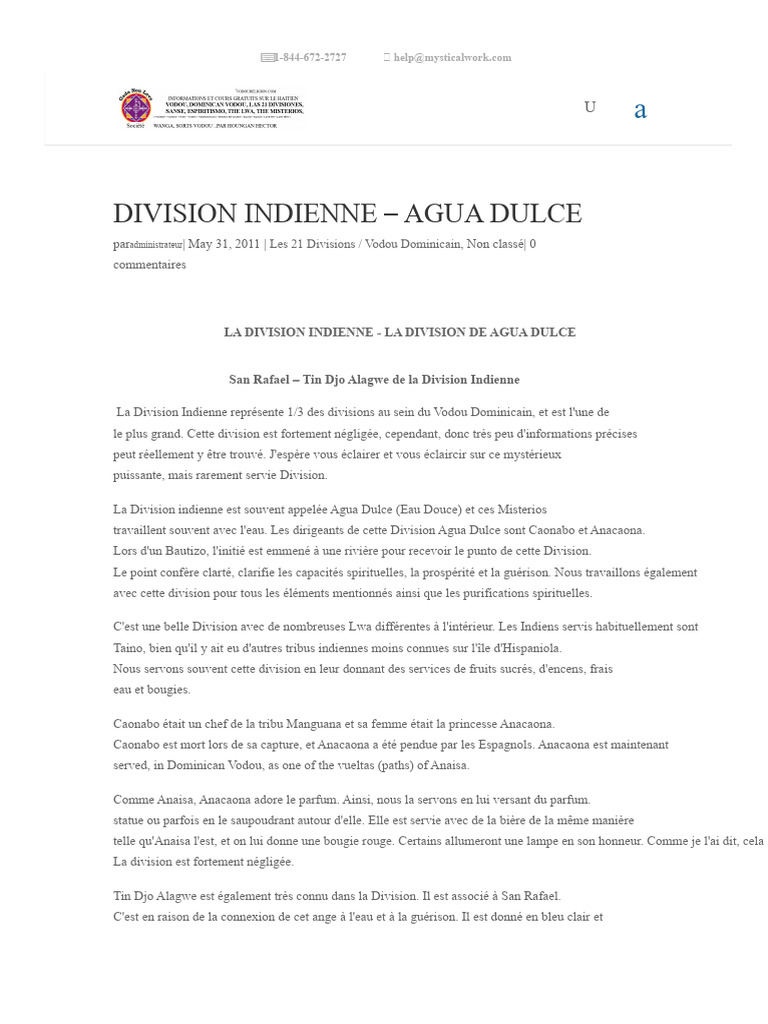 Division Indienne du Vodou Dominicain | PDF | Vaudou haïtien