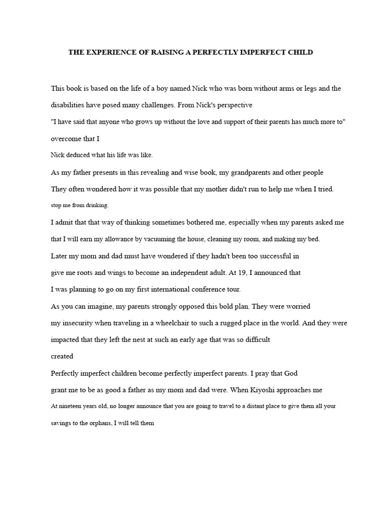 Raising a Perfectly Imperfect Child | PDF