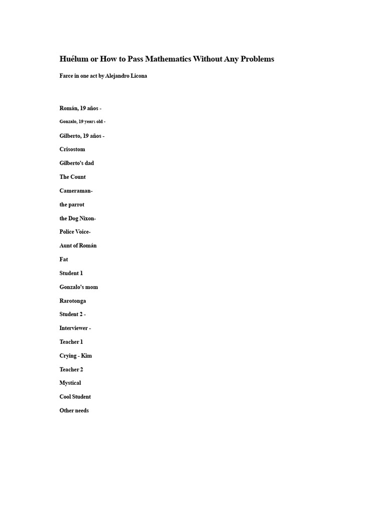 How to Pass Math: A Farcical Guide | PDF