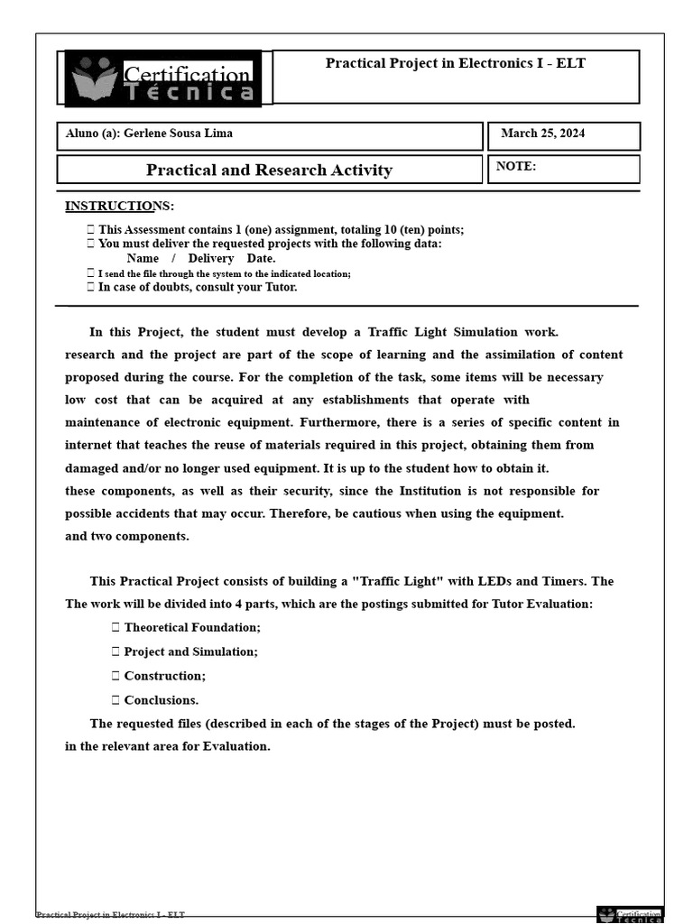 Practical Activity - PPI - ELT - 2 | PDF | Traffic Light | Traffic
