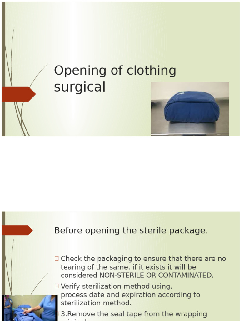 Opening of Surgical Clothing | PDF