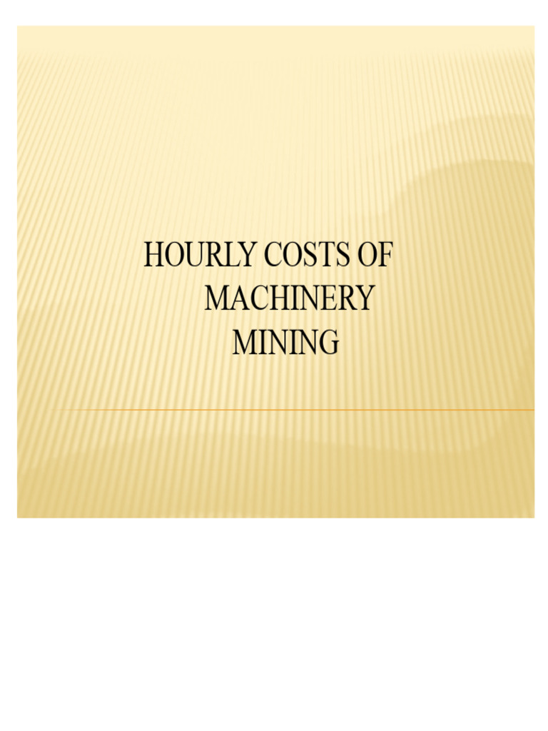 Costs of Mining Equipment | PDF