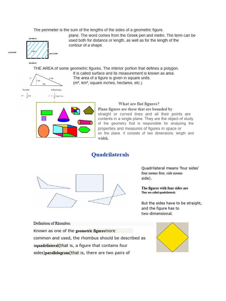 THE PERIMETER Is The Sum of The Lengths of The Sides of A Flat ...