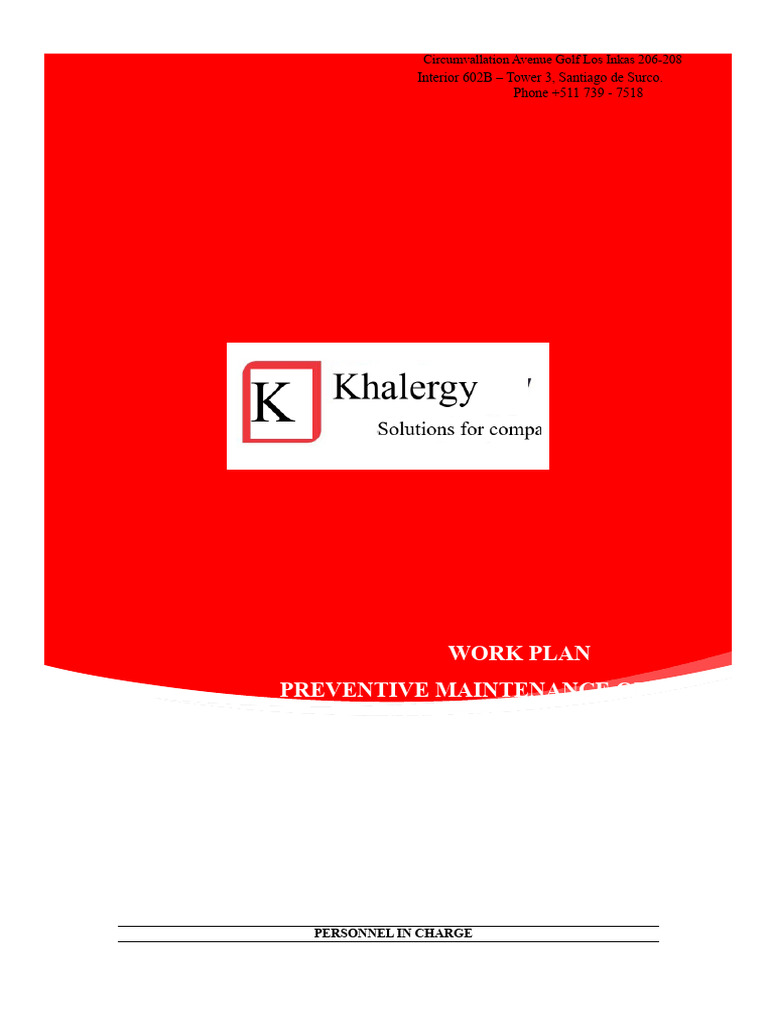 Preventive Maintenance Work Plan For Electrical Panels | PDF | Switch ...