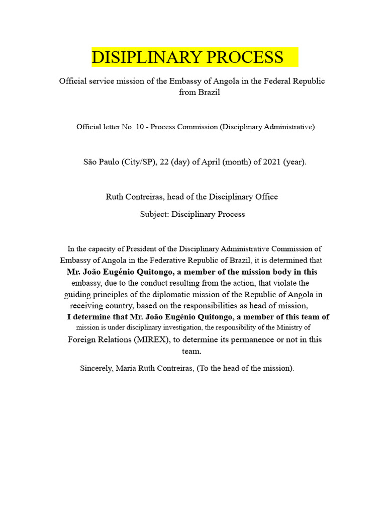 Disciplinary Process | PDF