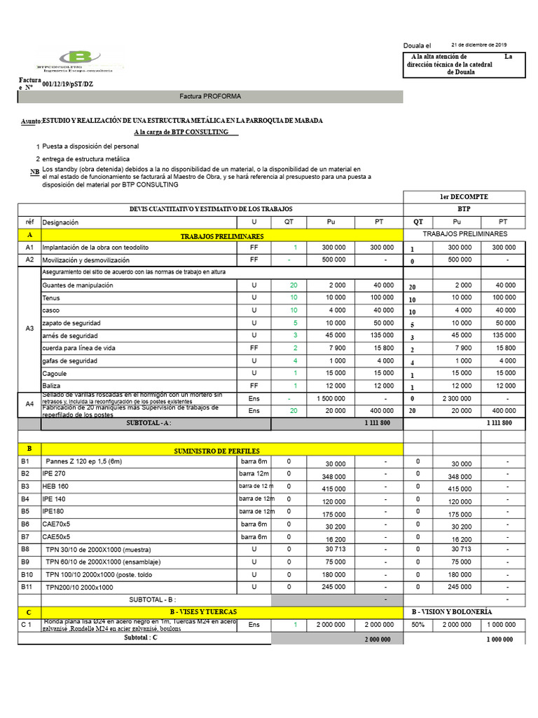 Estructura Metálica Parroquia Mabada | PDF | Materiales | Sector ...