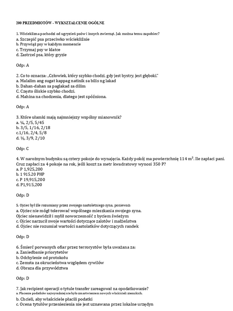 200 Itemów Gen - Ed Reviewer PDF | PDF