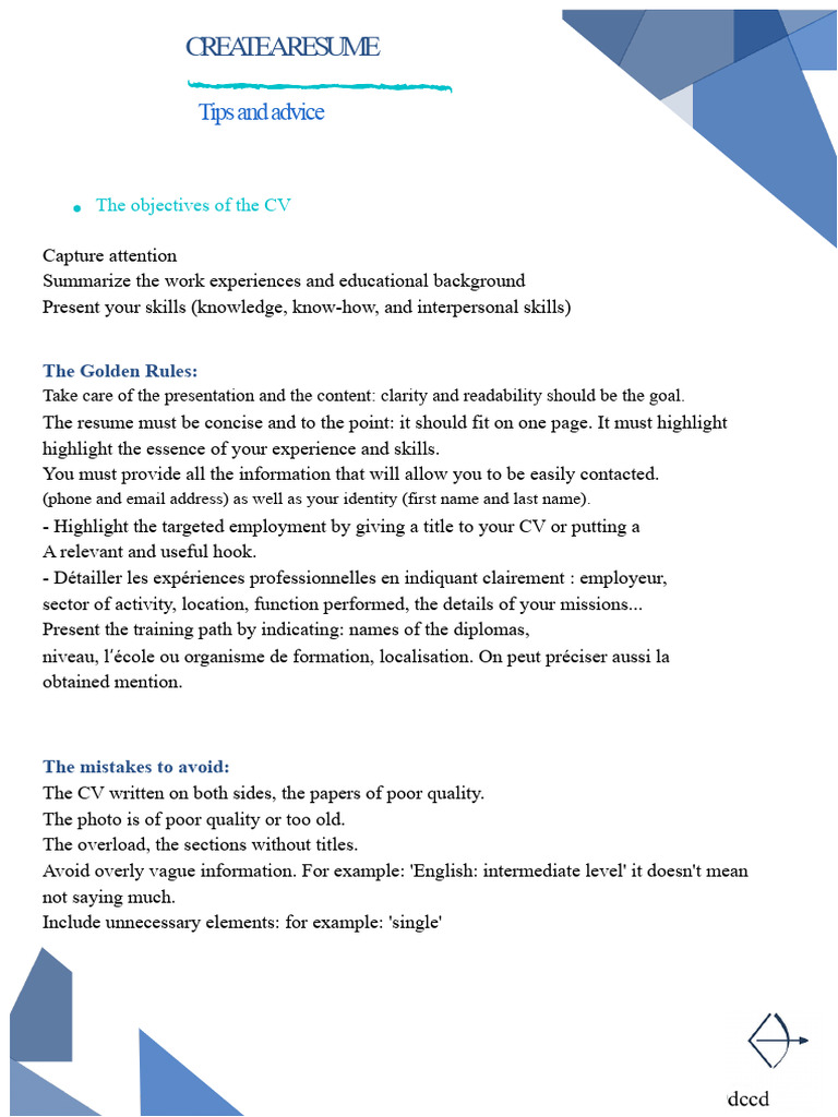 Workshop No. 2 - Writing A CV | PDF | Résumé