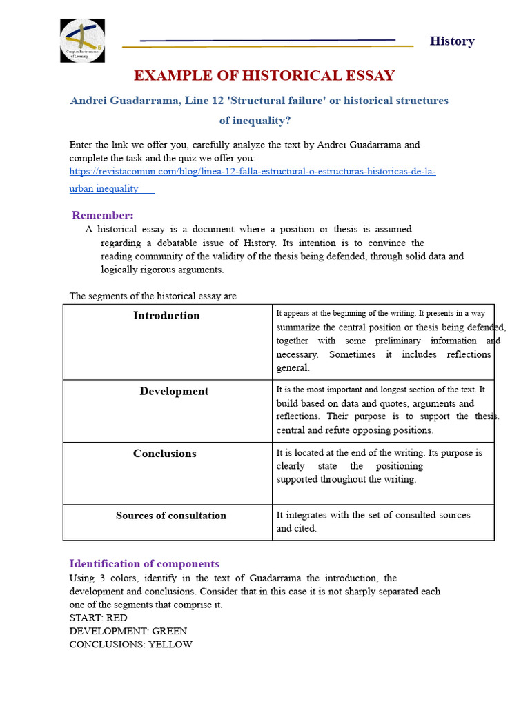 Example of Historical Essay - HUIII | PDF | Essays | Traffic Collision