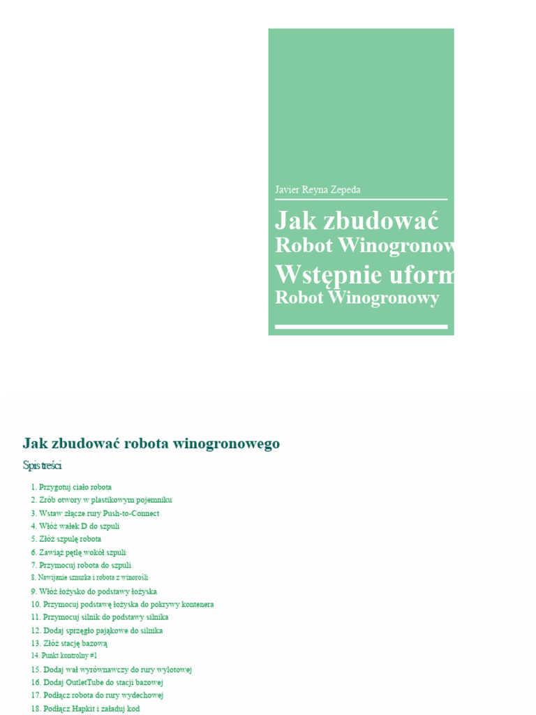Jak Zbudować Robota Winiarskiego Wstępnie Uformowanego Wersja Główna ...