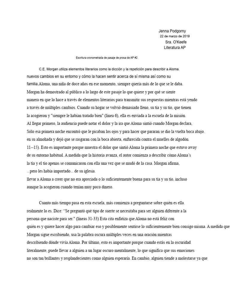 Análisis de Aloma en C.E. Morgan | PDF