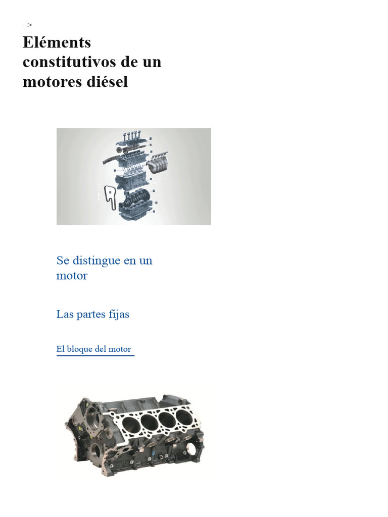 Elementos Constitutivos de Un Motor Diésel - Piè | PDF | Pistón ...