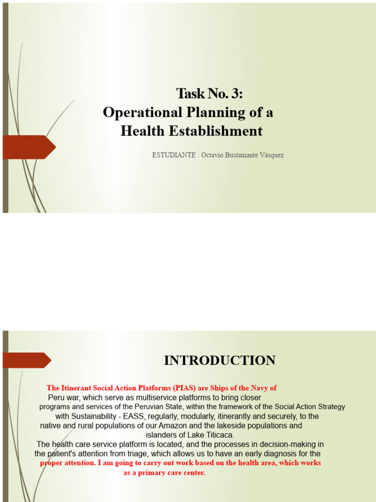 Task No. 3 "Operational Planning of A Health Establishment" | PDF ...