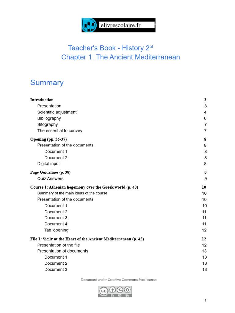 History 10th Grade - Teacher's Book - Chapter 1 Ancient Mediterranean ...