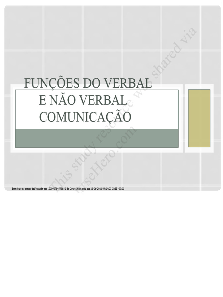 4 Funções Da Comunicação Verbal e Não Verbal PDF | PDF | Comunicação ...