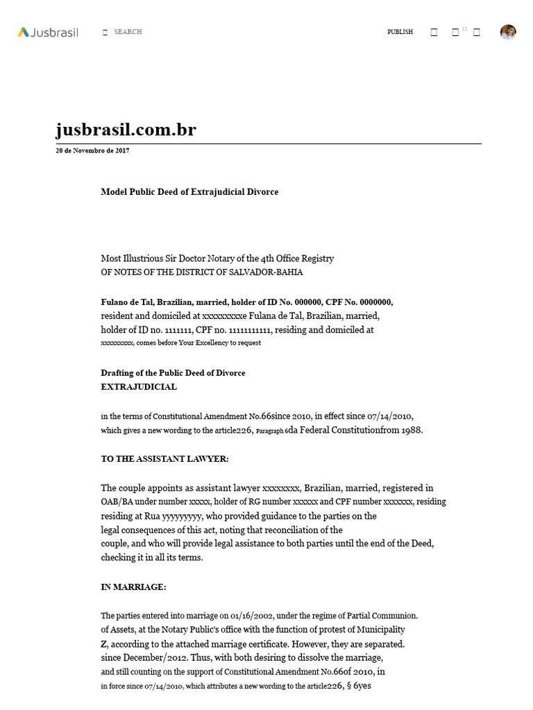 Model 1 - Extrajudicial Divorce | PDF | Social Institutions | Justice