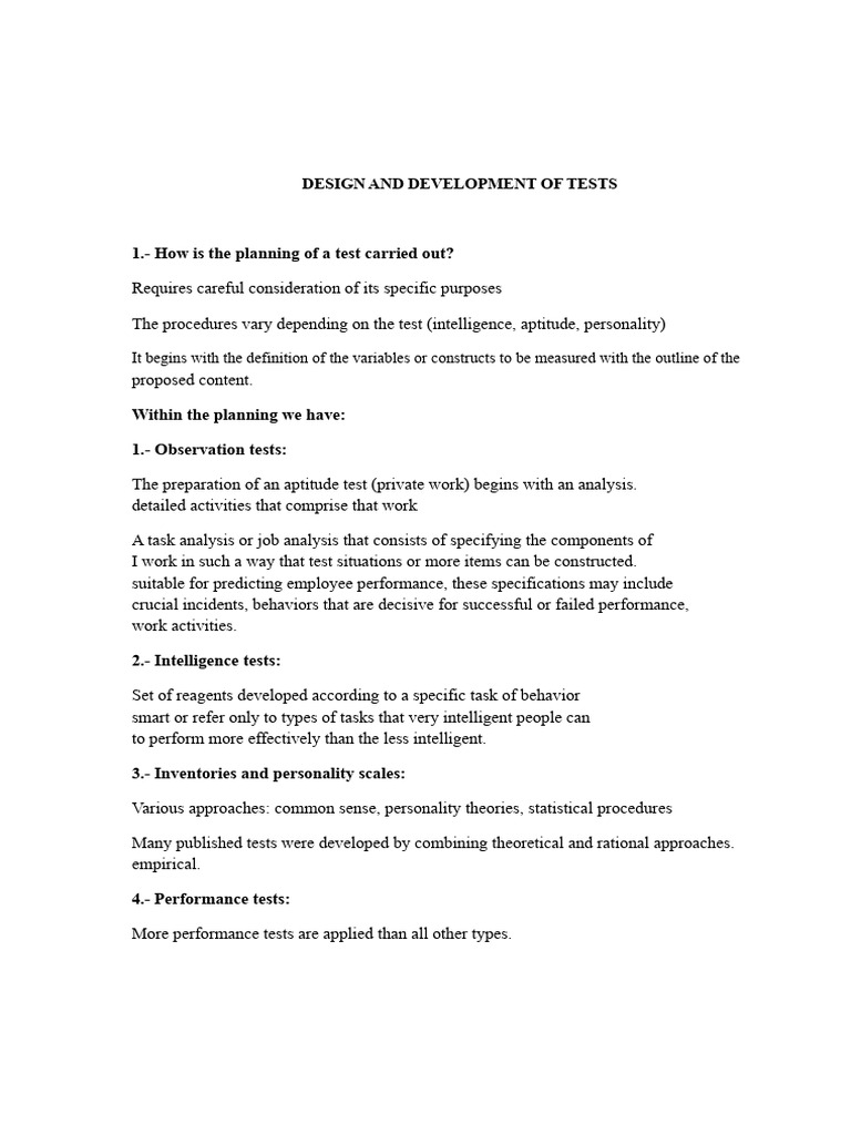 Test Design and Development Guide | PDF | Multiple Choice | Cognition