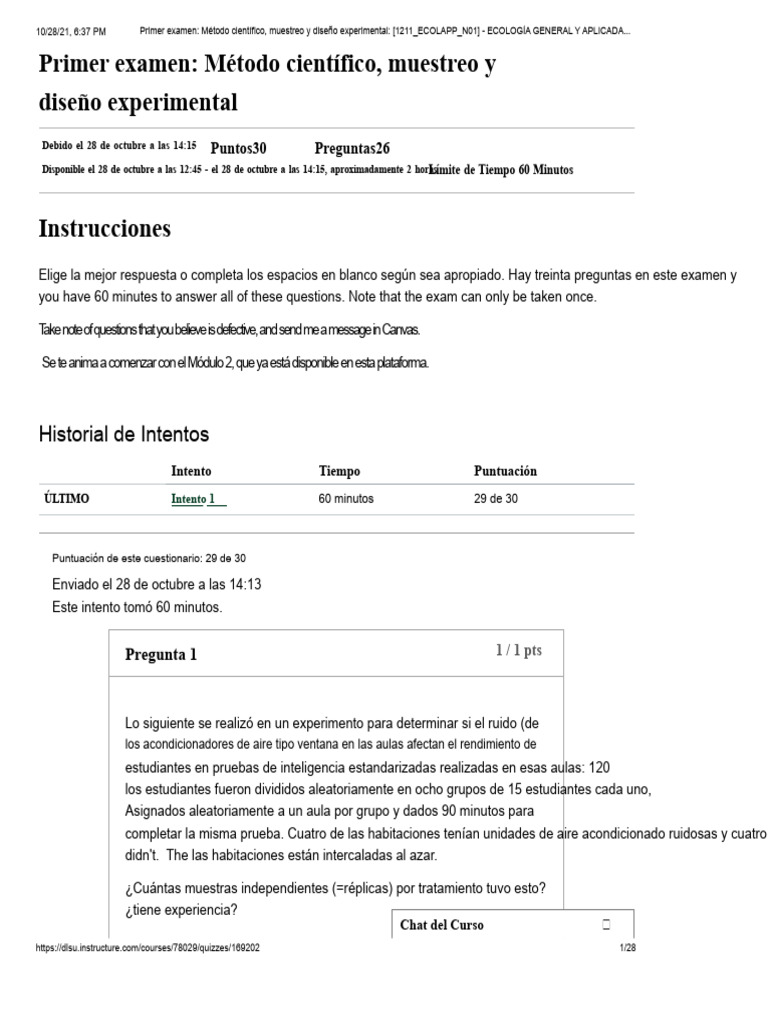 Examen sobre Método Científico y Muestreo | PDF | Experimentar ...