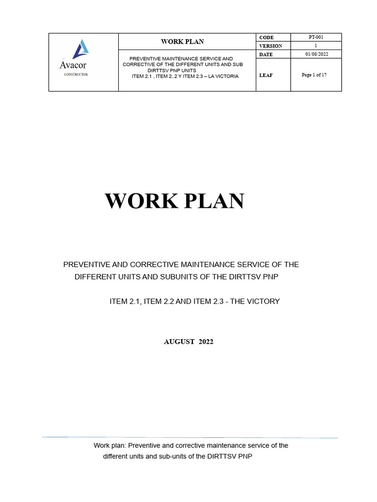 Work Plan Avacor Constructor Items 2.1, 2.2 and 2.3 | PDF | Door | Drywall