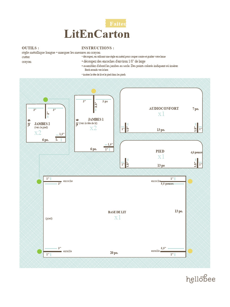 Plans de Lit en Carton DIY 0113 V2 | PDF