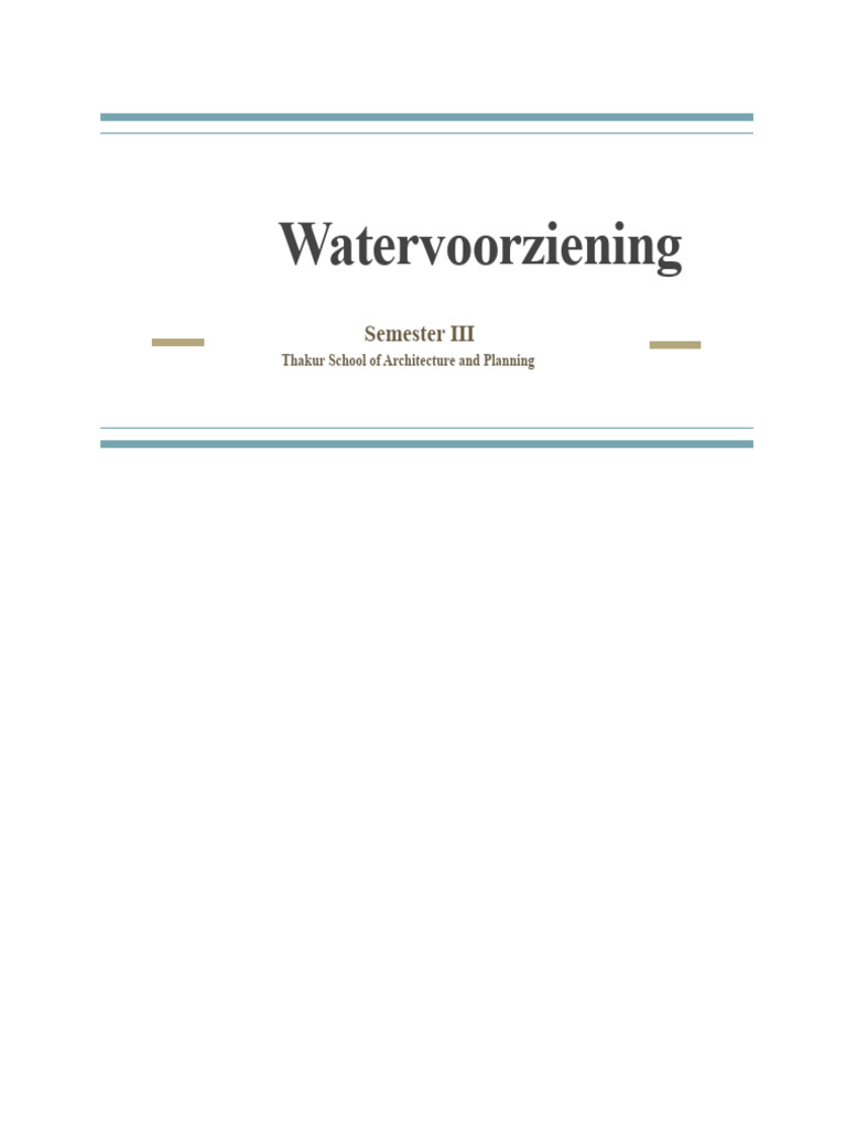 Watervoorziening - Distributie in Een Gebouw | PDF