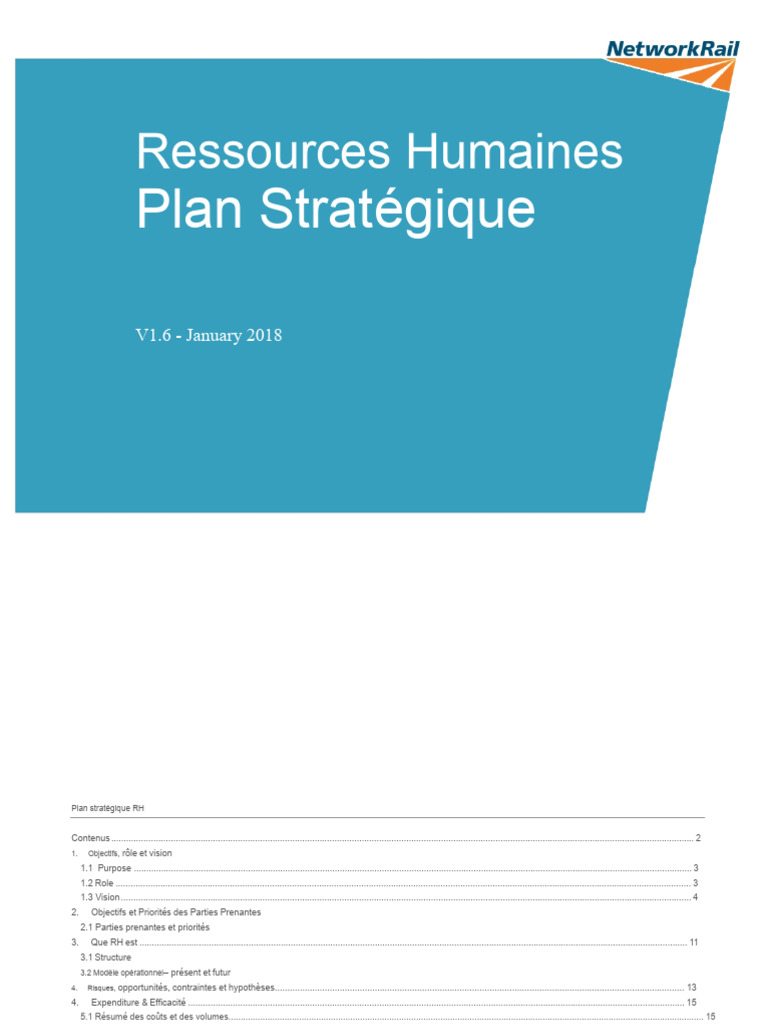 Plan Stratégique des Ressources Humaines | PDF | Gestion des ressources ...