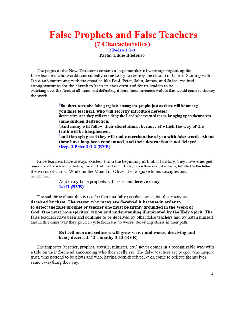 85-False-Prophets-and-False-Masters | PDF | Jesus | Bible