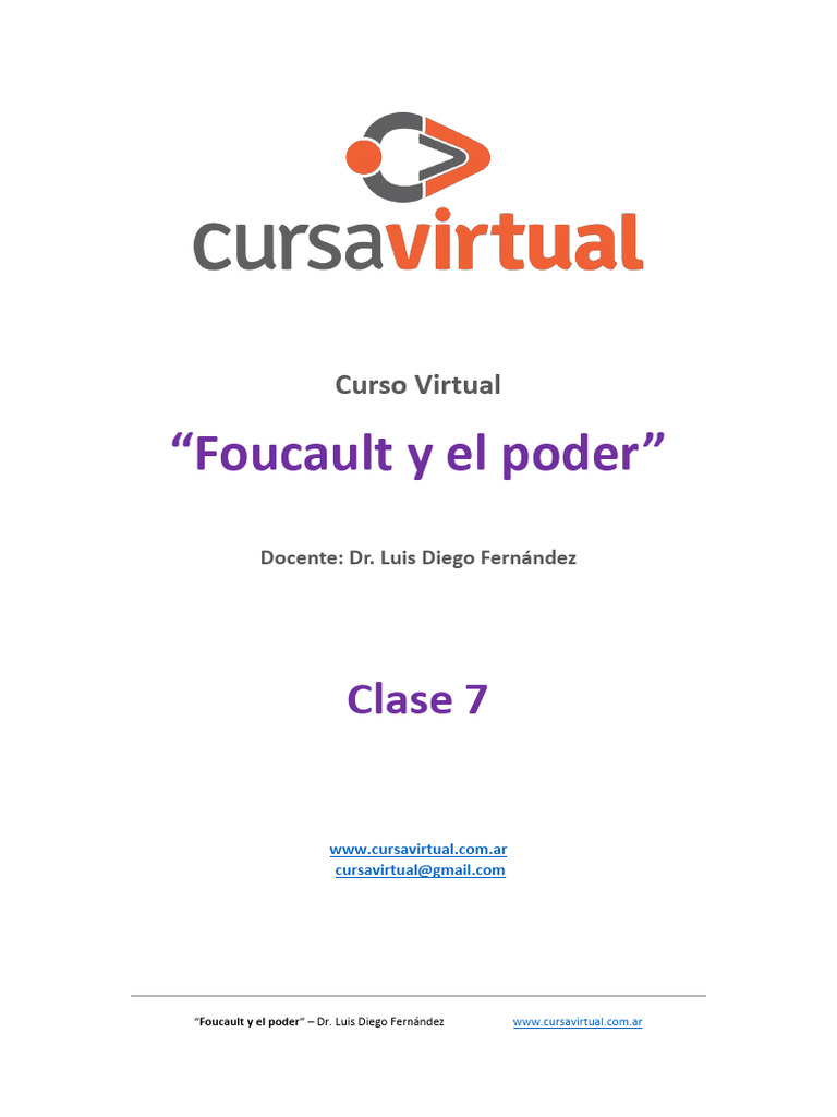 Clase 7 - Foucault y El Poder - Cursa Virtual | PDF | Neoliberalismo ...