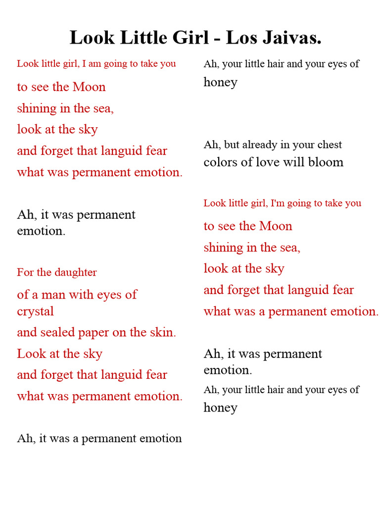 Song Look Little Girl | PDF