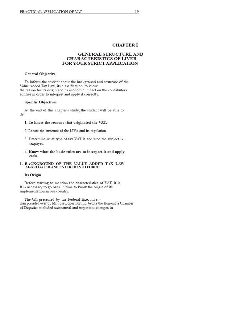 Chapter I. General Structure of the VAT Law | PDF | Taxes | Value Added Tax