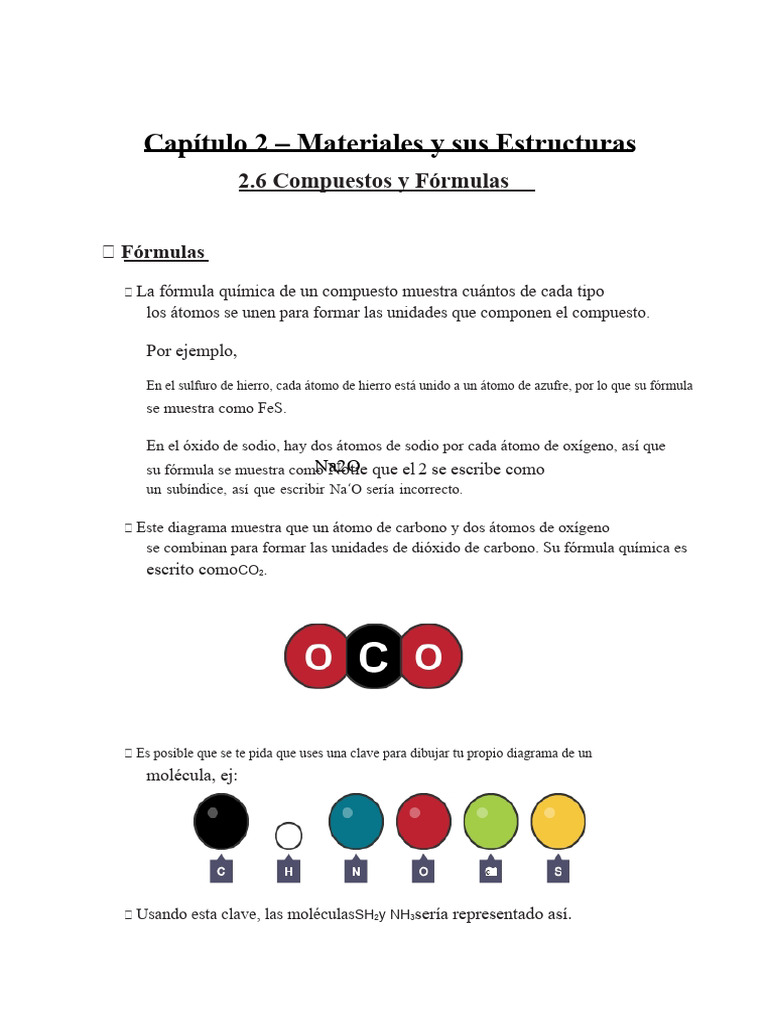 Capítulo 2_2.6 Compuestos y Fórmulas | PDF | Compuestos químicos | Enlace iónico