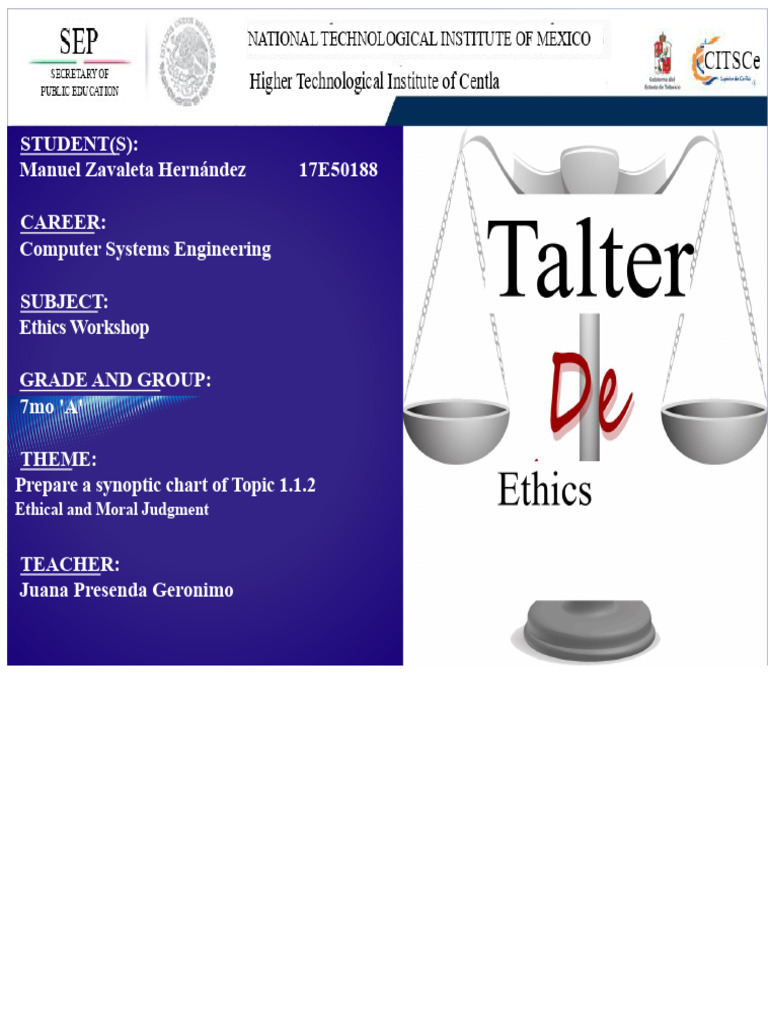 Synoptic Chart - Moral and Ethical Judgment PDF | PDF | Morality ...