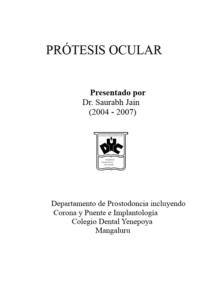 Prótesis Ocular | PDF | Ojo humano | Ojo