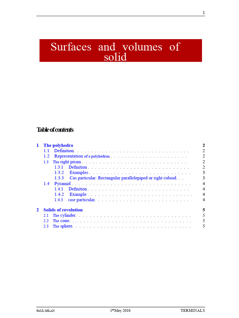 11_Surfaces_and_volumes_of_solids | PDF | Tetrahedron | Classical Geometry