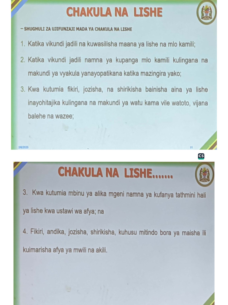 Chakula Na Lishe | PDF