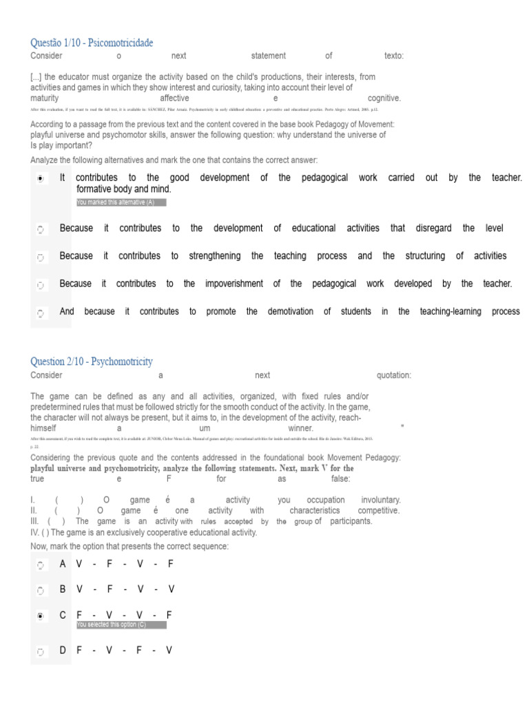APOL 2_psychomotricity | PDF | Pedagogy | Learning