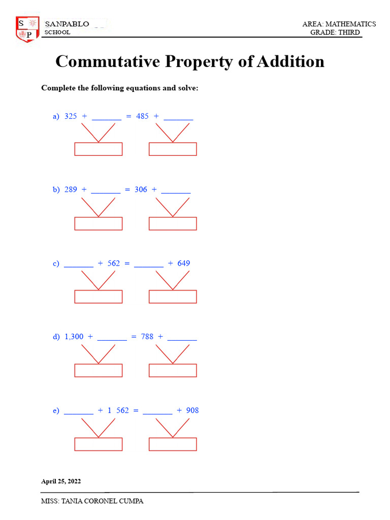 JUNE 25 PROPERTIES OF ADDITION | PDF