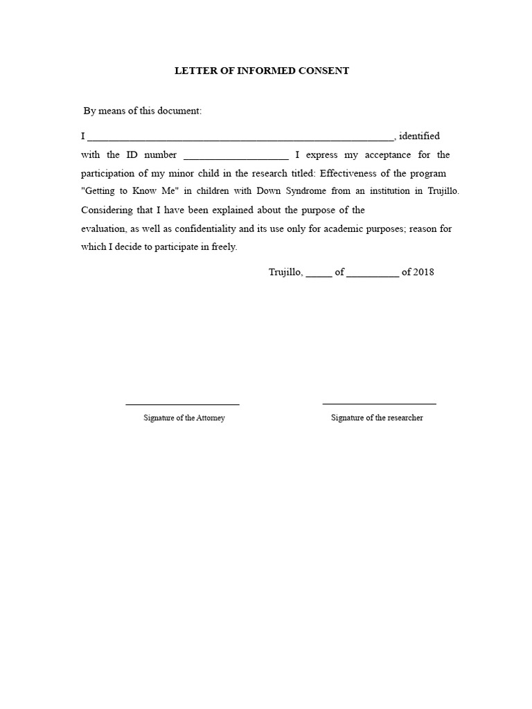 Letter of Informed Consent | PDF