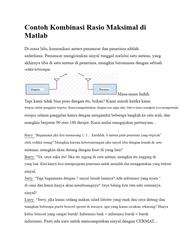 Penggabungan Rasio Maksimal di Matlab | PDF