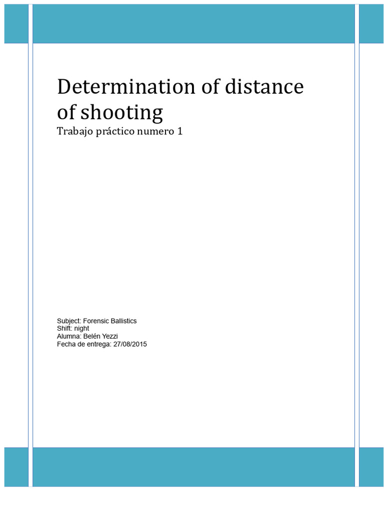 Forensic Ballistics: Shooting Distance Analysis | PDF | Shotgun | Gun ...