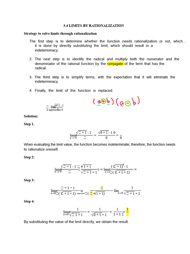 Limits Solved by Rationalization | PDF | Chess | Chess Theory