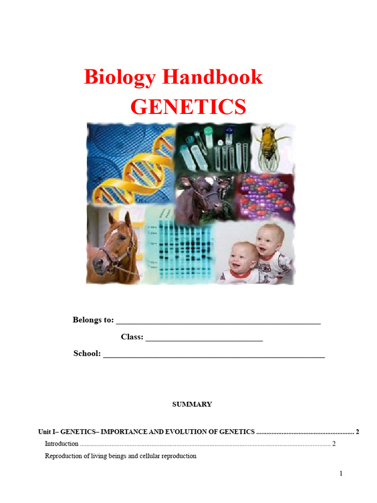 Genetics Handbook for EJA | PDF | Dominance (Genetics) | Sexual ...