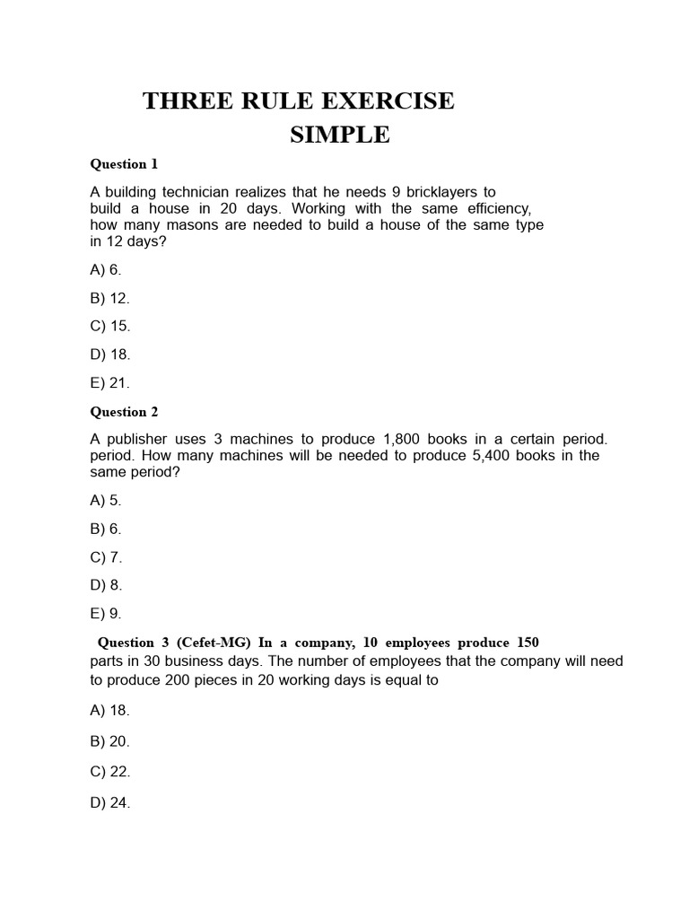 Work Efficiency Calculation Exercises | PDF
