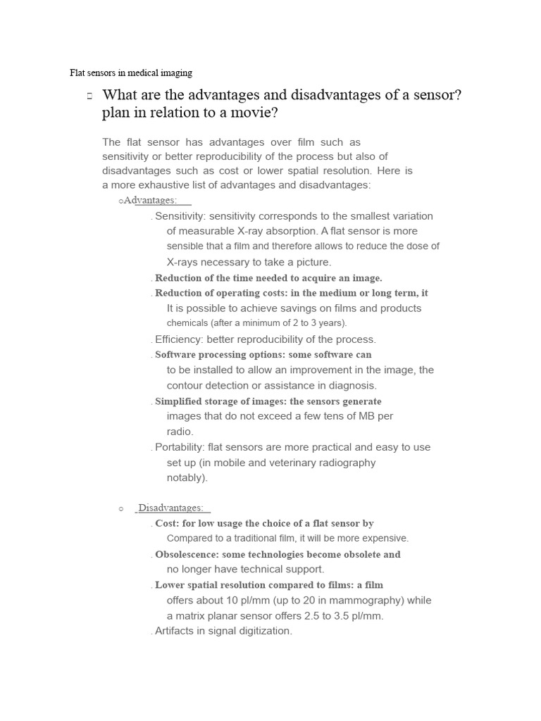 Flat sensors in medical imaging | PDF | Charge Coupled Device | Electronics