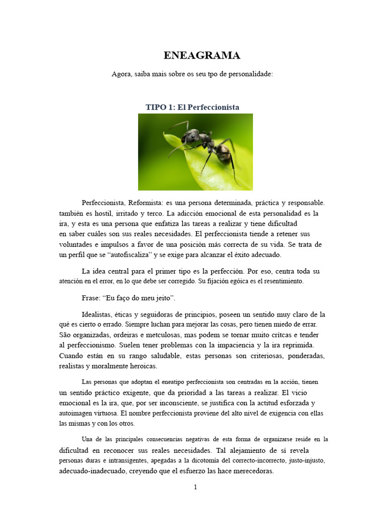 ENEAGRAMA_tipo 1_El Perfeccionista_liderazgo | PDF | Eneagrama de la ...