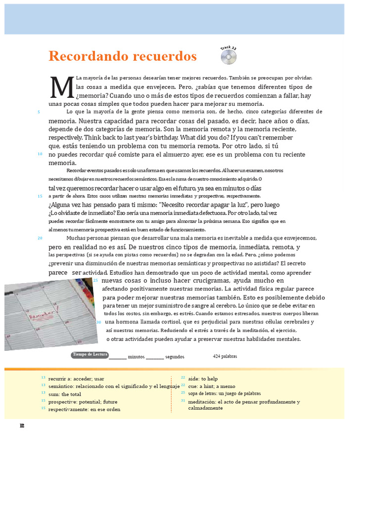 Mejora tu memoria: tipos y consejos | PDF | Memoria | Estrés (biología)