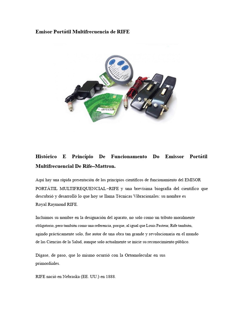 1.Emisor-Portátil-Multifrecuencial-de-RIFE | PDF | Frecuencia | Luis ...